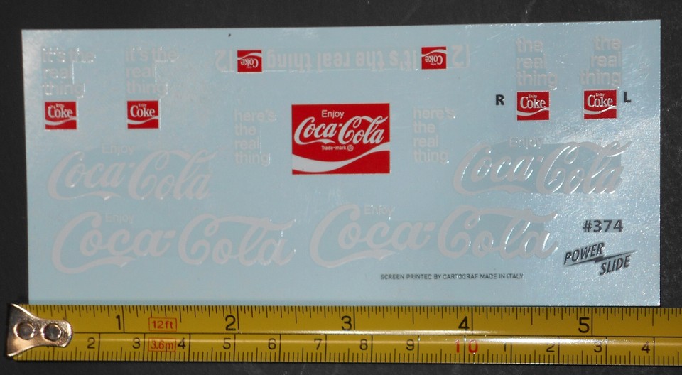 NASCAR DECAL COCA COLA LOGO SUPPLEMENT REPLACEMENT SHEET 1/25 | eBay