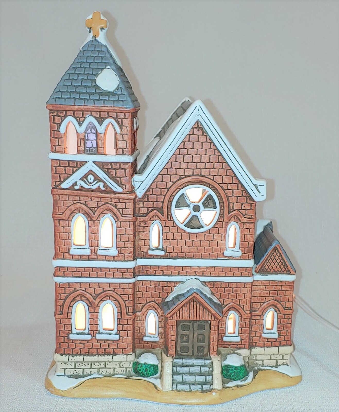 Lefton "Main Street Church" #00230 Colonial Village 199l, Deed, Light ...