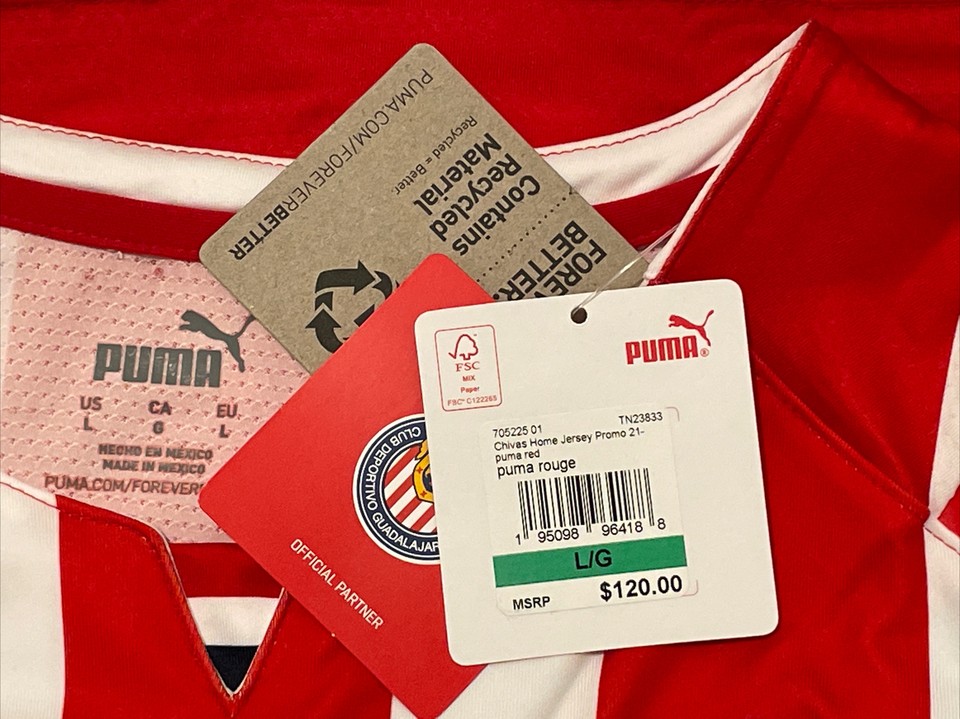 Puma Chivas Home Authentic Jersey (2021/2022) 705225-01 Men Sz L | eBay