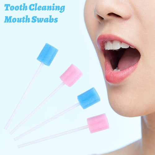Head Tooth Cleaning Mouth Swabs Sponge Dental Swabsticks Oral Care ...