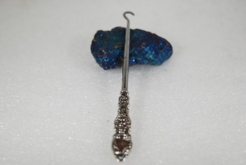 SOLID STERLING SILVER ANTIQUE VINTAGE BUTTON HOOK TOOL | eBay