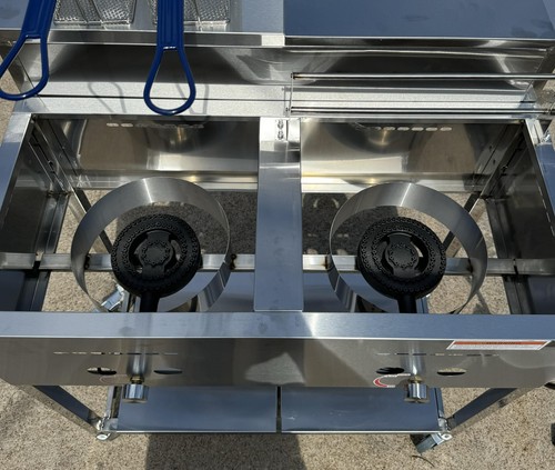 Deep Fryer Cart with 30 lb 3.5 Gallon Single Tank | 2 Fryer Baskets | 2 ...