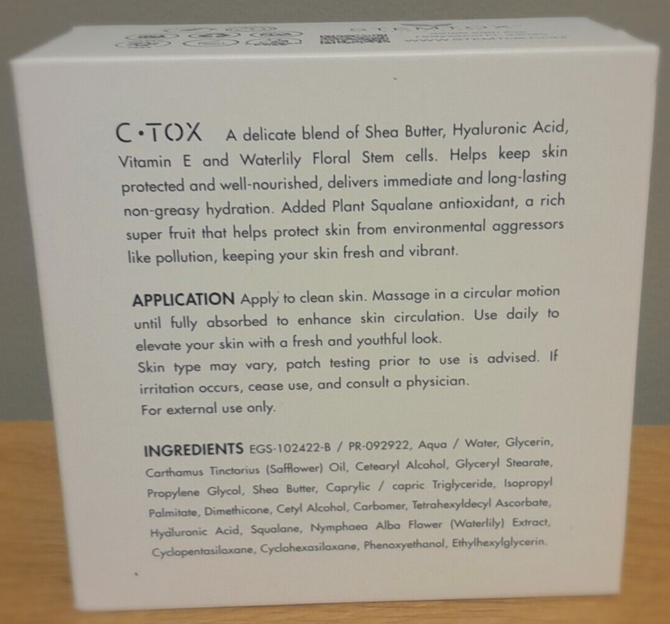 STEMTOX C*TOX PROTEIN STEM CELL MOISTURIZER-HYAURONIC ACID-PLANT ...