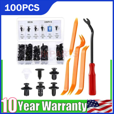 100Pcs Bumper Clips Retainer Auto Car Rivets Fastener Fender-Push Pin ...