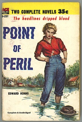 1957 Ace Double #D-231 POINT OF PERIL / MURDER FOR CHARITY Lu Marchetti ...