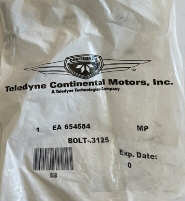 Teledyne Continental Lot of 5 Bolts .3125-24UNF3A (654584) New, Old ...