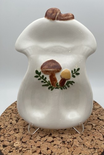 Mushroom Double Spoon Rest Ceramic Glazed Hand Painted Vintage Retro | eBay
