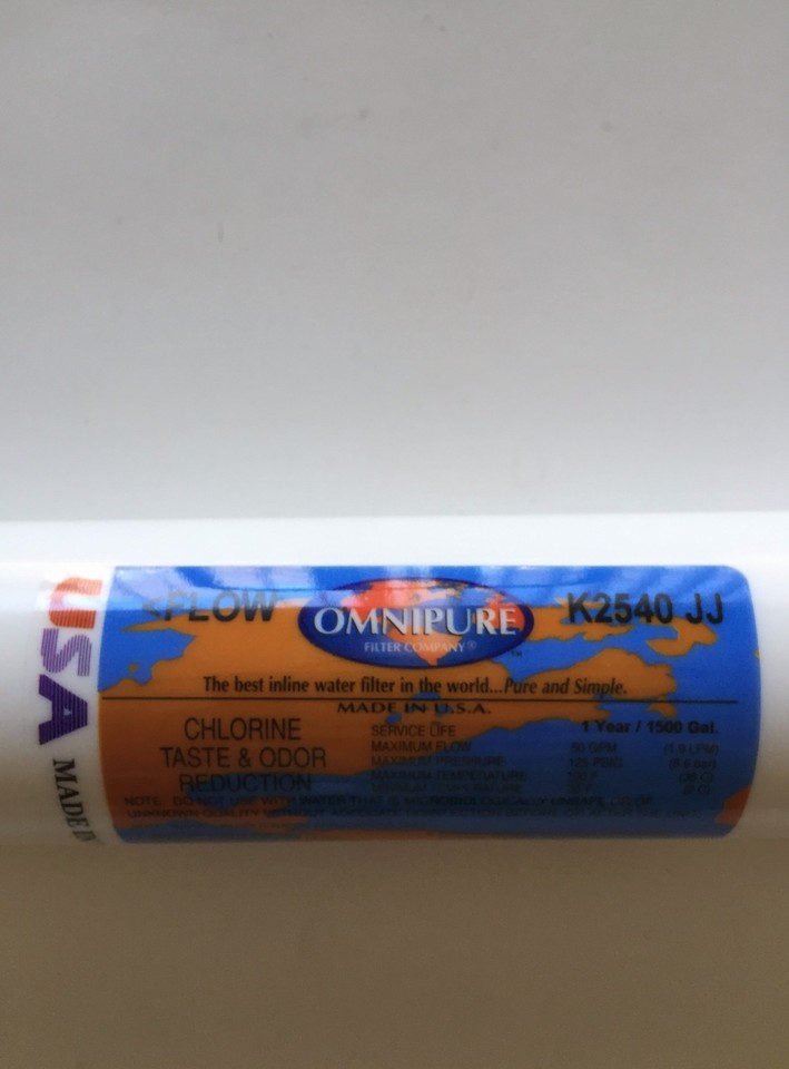 OMNIPURE K2540 JJ RO IN-LINE CARBON FILTER 10 X 2 1/4" QUICK CONNECT ...
