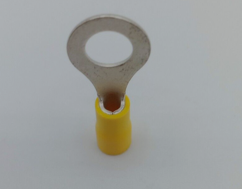 (25Pc) Yellow Ring 12-10Ga VINYL 5/16" electrical wire ring terminal ...