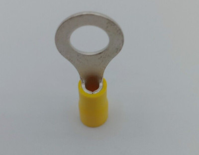 (25Pc) Yellow Ring 12-10Ga VINYL 5/16" electrical wire ring terminal ...