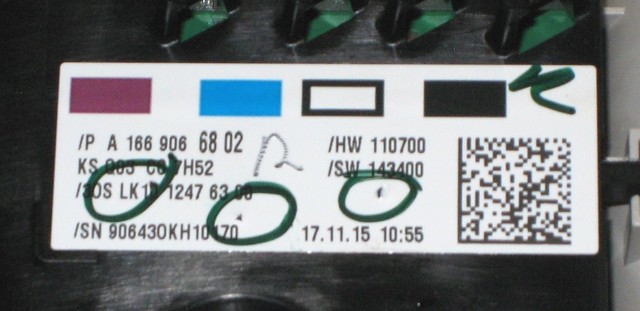 MERCEDES W166 2012-15 Ml GL Roof Mounted Dome Interior Light 1669066802 ...