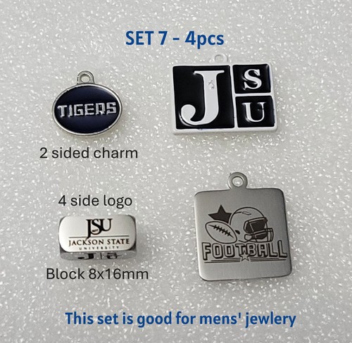 Charms of JSU Jackson State Univ Tigers NCAA Sport teams, Glass made ...