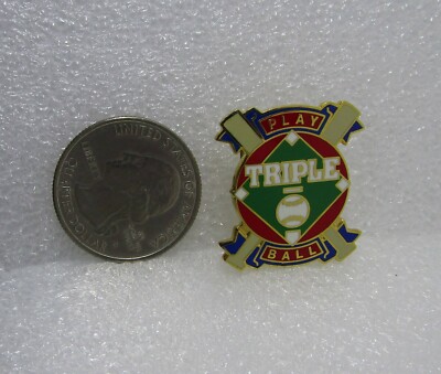 Play Ball Triple Baseball Pin | eBay