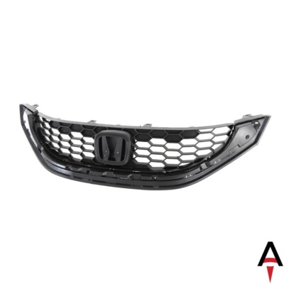 Black Upper Grille Grill w/ Honeycomb Insert For 2013-2015 Honda Civic ...