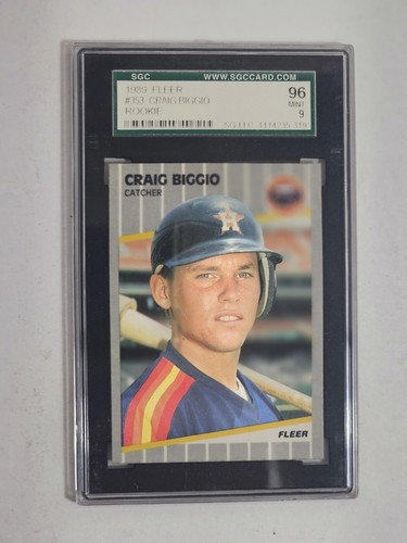 1989 FLEER #353 CRAIG BIGGIO ROOKIE RC SGC 96 MINT 9 | eBay
