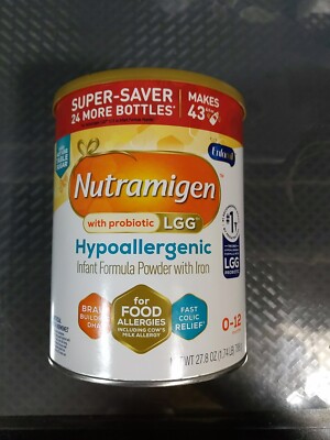 Nutramigen with Probiotic LGG Hypoallergenic formula 27.8 oz Exp 04/ ...