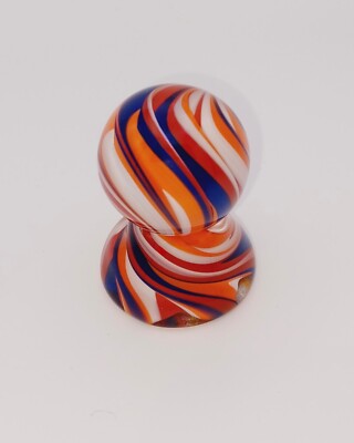 2005 Rick Davis Signed Art Glass Marble 1.46" +Rare Signed Matching ...