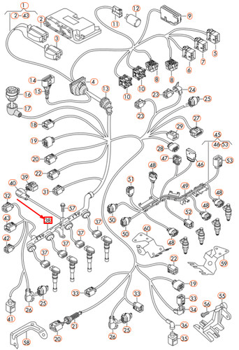 AUDI A4 B8 COIL PACK WIRING HARNESS CABLE GUIDE 06H971824B ORIGINAL NO ...