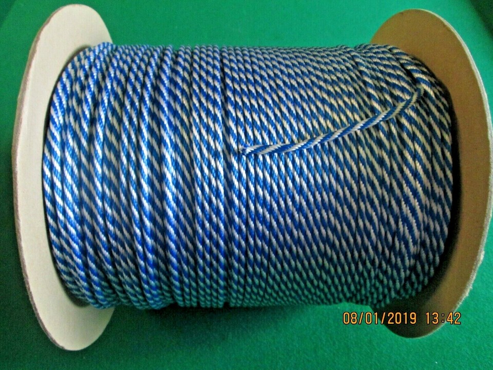 GAFF LINE UTILITY LINE 3/16 x 50' Made USA BLUE and white LIQUIDATION ...