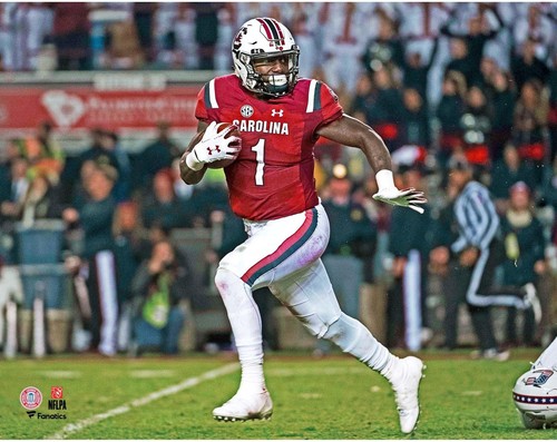 Deebo Samuel South Carolina Gamecocks Unsigned Red Jersey Running 11 x ...