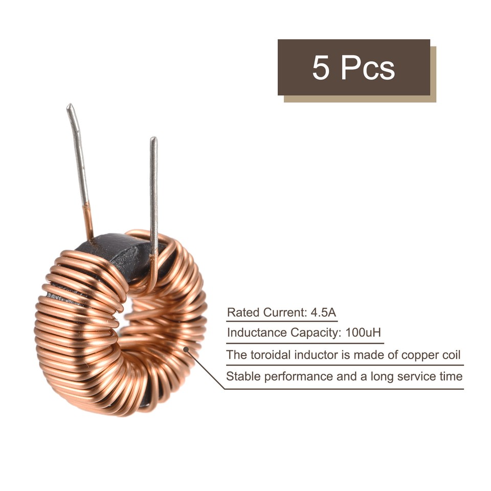 Toroid Inductance Copper Coil Magnetic Inductor 100uH 4.5A for DIY Pack ...