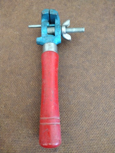 Vintage Hand Held Vise w/ Wooden Handle Jewelers Gunsmith Watchmakers ...