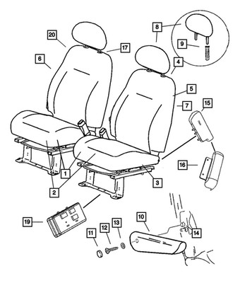 Genuine Mopar Front Seat Back Panel TZ921FLAA | eBay