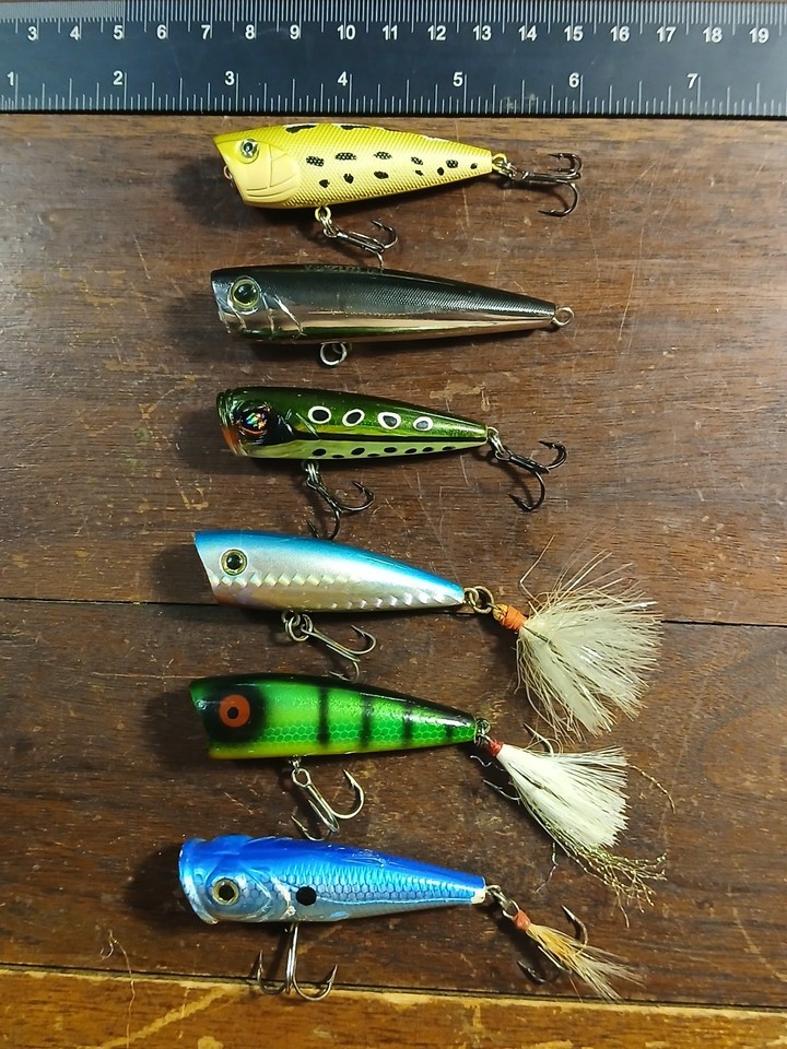 Topwater Popper Lot Of(6) Rebel, Gary Yamamoto, Matzuo, YoZuri ...