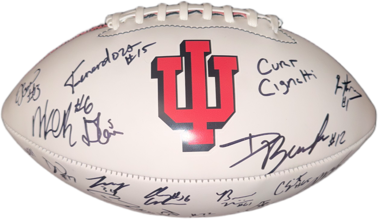 2025 INDIANA HOOSIERS IU TEAM SIGNED FOOTBALL MENDOZA BIG 10 CHAMPS! #1 ...