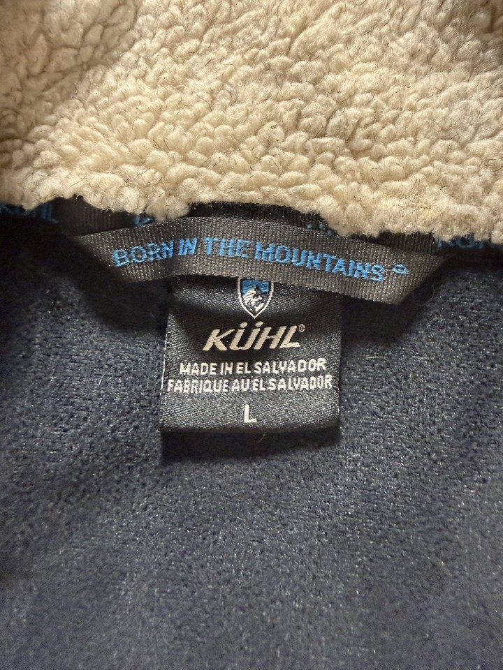 KUHL Alpenwurx Mens L GrayFleece Jacket Full Zip Elbow Patches 3173 ...