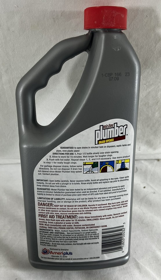 (2x Bottles) Mister Plumber Drain Opener Drain Cleaner 32 fl. oz ...