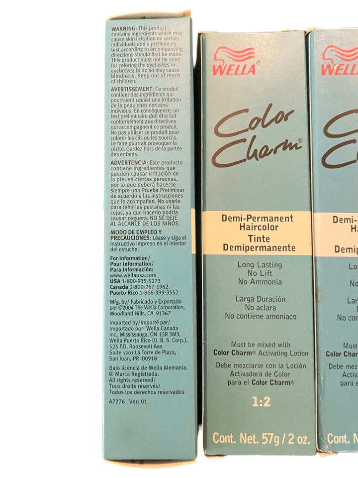 VTG 4 x WELLA Color Charm Demi Permanent Haircolor OLD FORMULA 9NA 6R ...