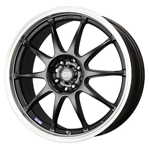 ENKEI J10 17X7 4X100/4X114.3 Offset 42 Matte Black with Machined Lip ...