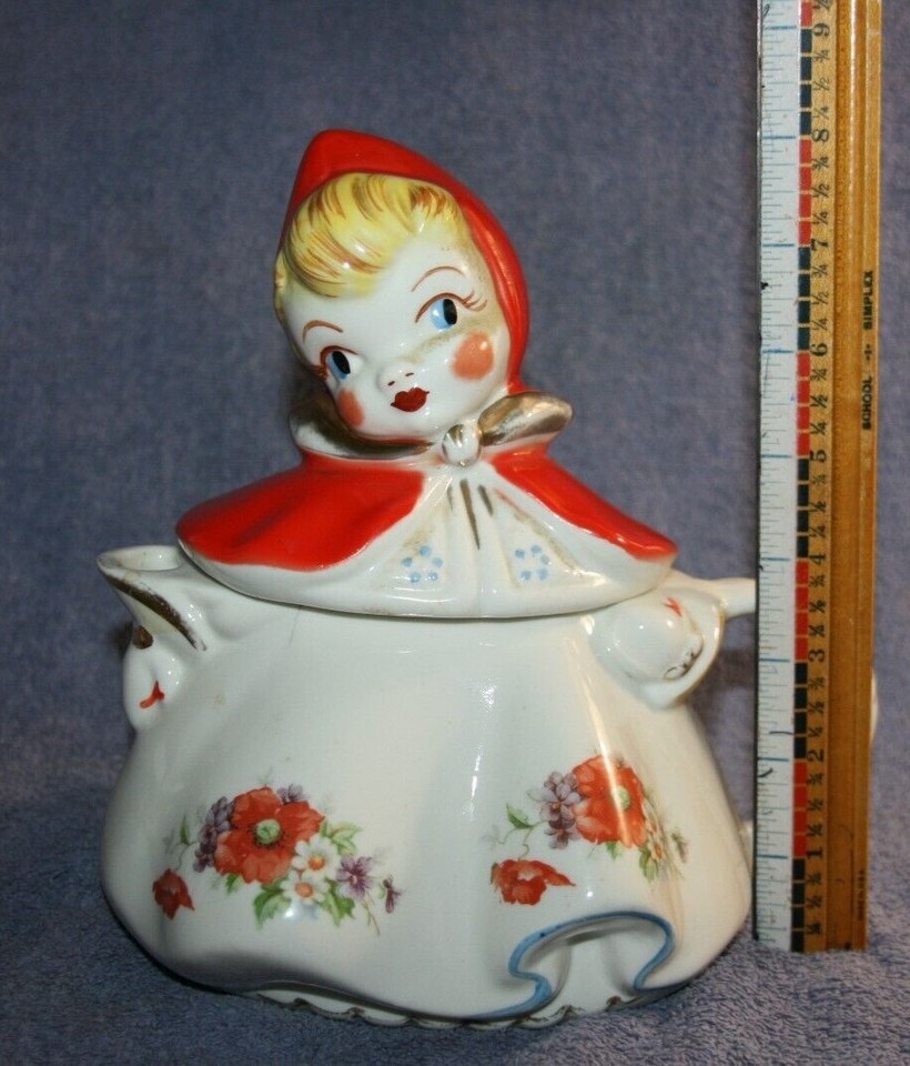 VINTAGE HULL LITTLE RED RIDING HOOD TEA POT WITH GOLD TRIM | eBay
