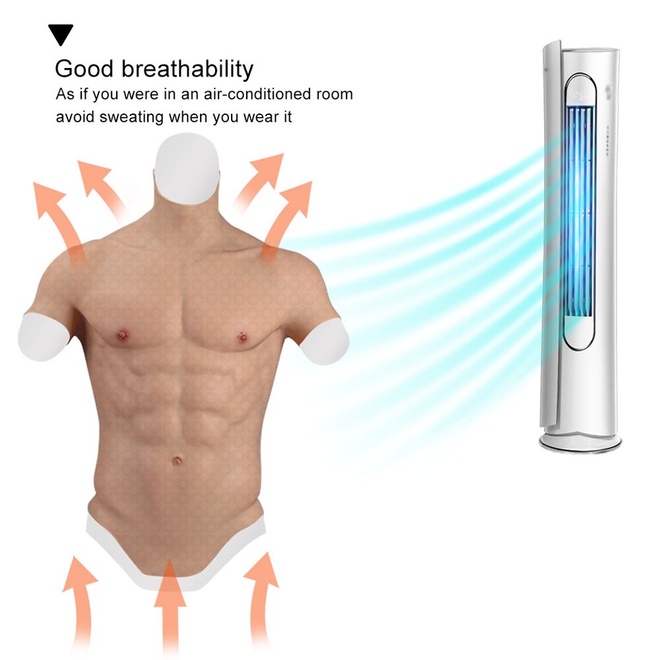 Crossdresser Silicone Fake Male Chest Belly Muscle Enhance Body Suit ...