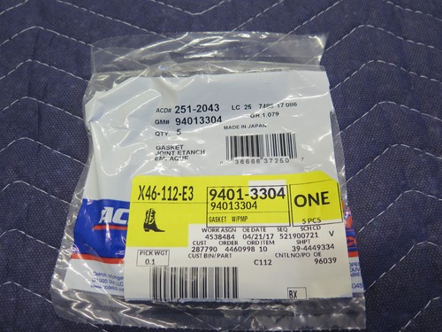 New OEM Genuine GM 2001-2016 ACDelco Water Pump O-Ring 94013304 | eBay