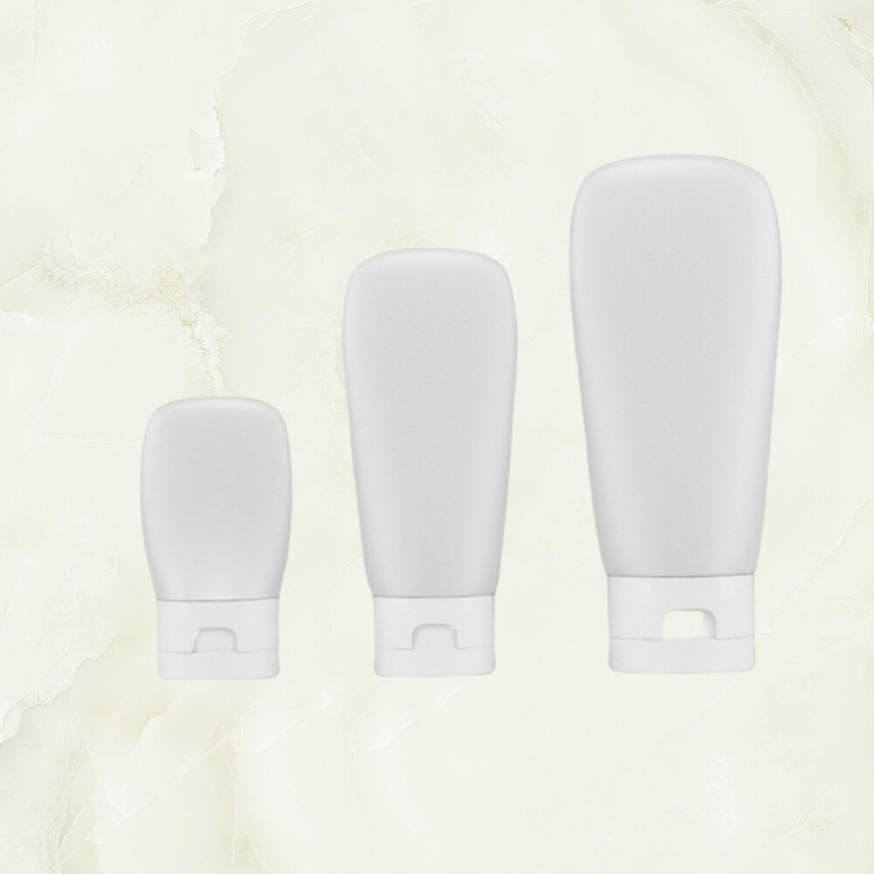3Pcs Travel Liquid Bottles Silicone Makeup Containers Sample Squeeze | eBay