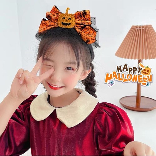 Halloween Pumpkin Headband Headdress Headpiece Cute Cartoon Bowknot ...