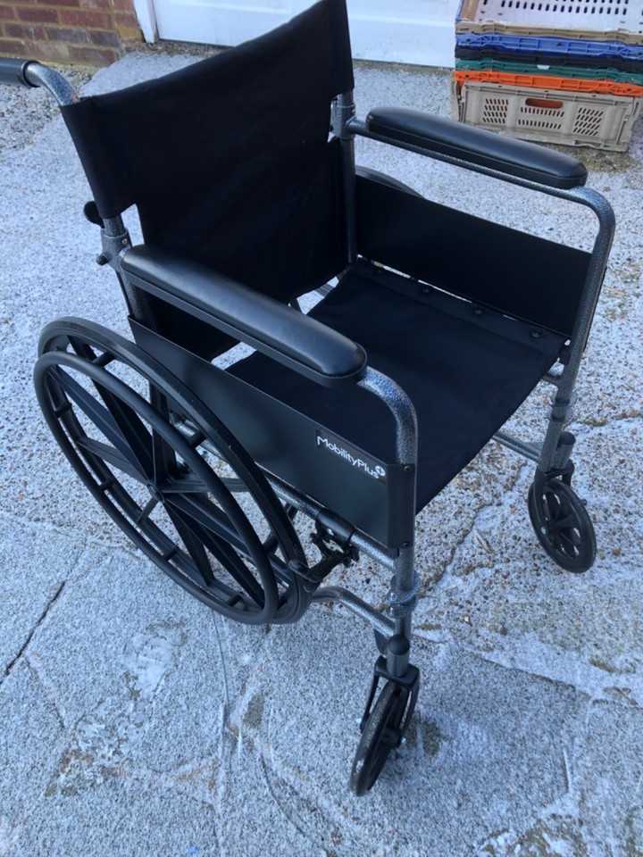 USED MobilityPlus+Self-Propelled Folding Wheelchair Black Mag Wheels ...