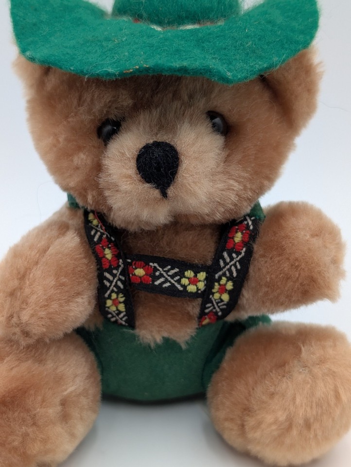 Bear Plush Hanging 6 Inch Bavarian Lederhosen Outfit Stuffed Animal Toy ...