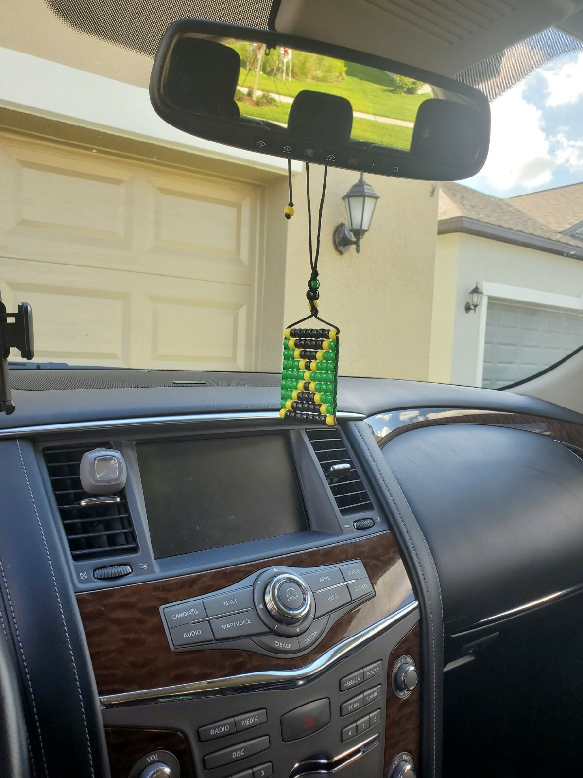 Jamaican flag car mirror Danglers/Necklace. Mini Beaded Flag 2.5" x 3 ...