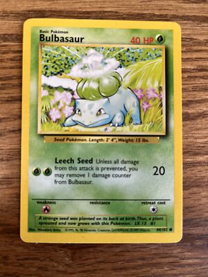 Pokémon | Bulbasaur | Base Set 44/102 1999 | eBay