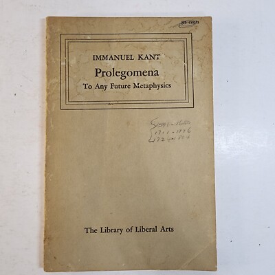 Prolegomena to Any Future Metaphysics by Immanuel Kant 2017, Trade ...