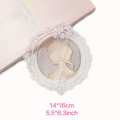 10pc/set Rural vintage lace embroidery piece Princess girl head ...