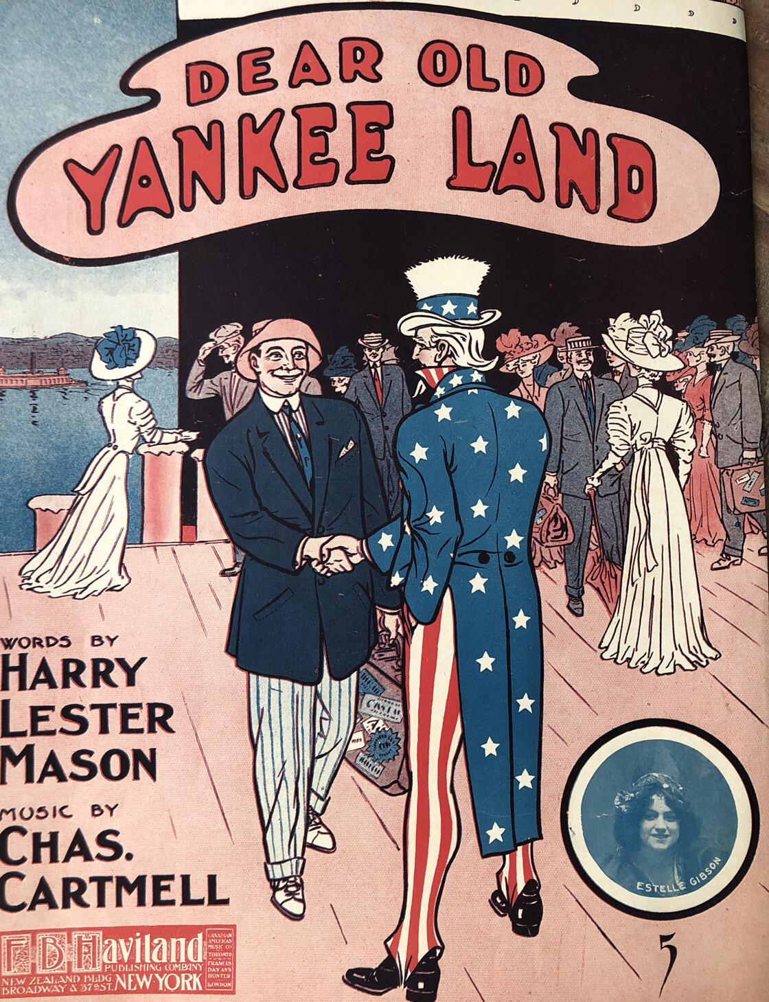Antique "Dear Old Yankee Land" 1908 UNCLE SAM Patriotic Sheet Music ...