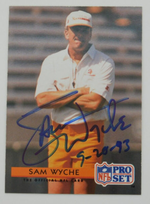 Sam Wyche 1992 Pro Set # 342 NFL Tampa Bay Buccaneers Autograhed Card ...