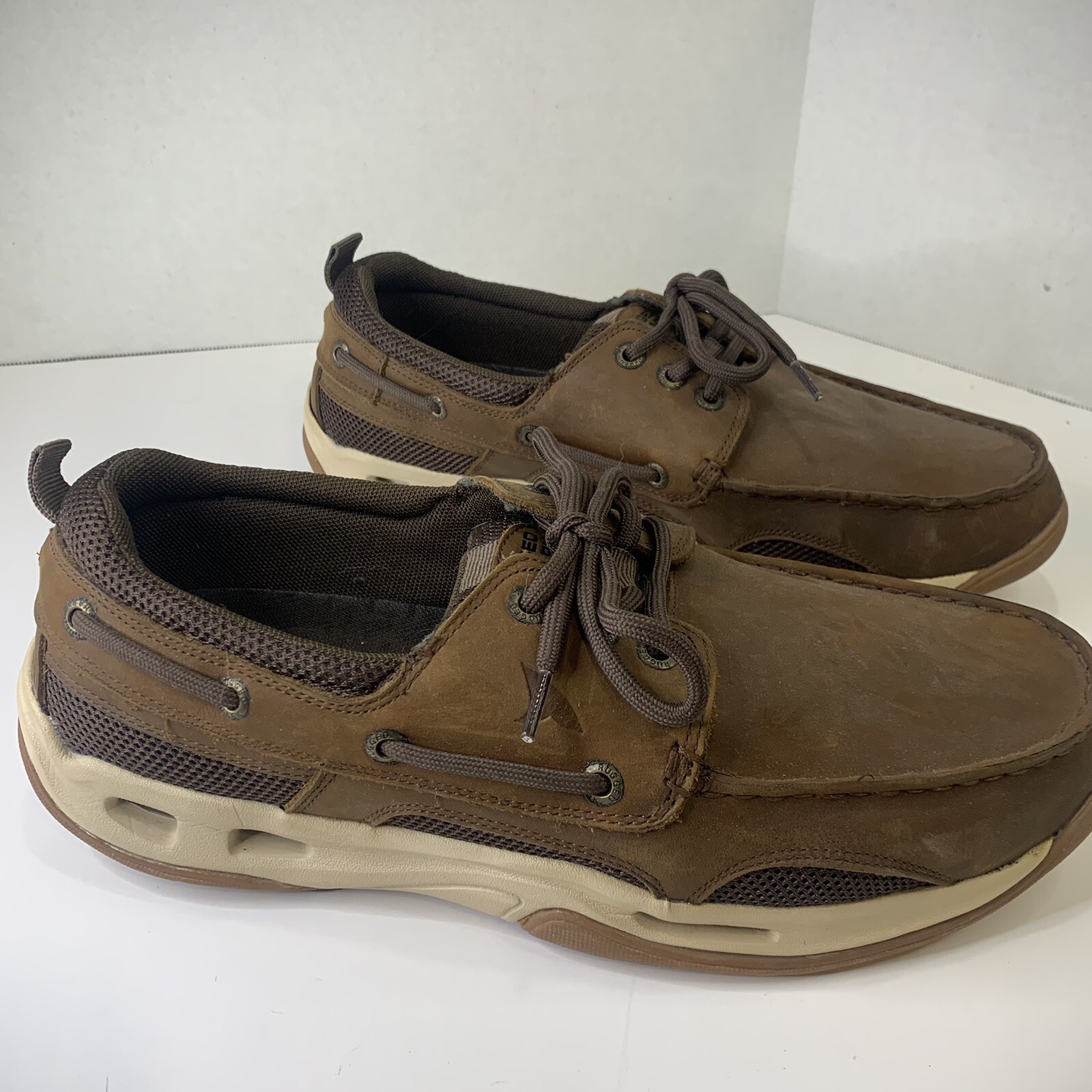 Rugged Shark Tidalwave brown leather boat shoe Men’s … - Gem