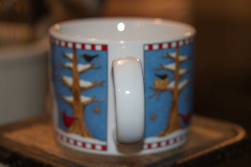 VINTAGE Sakura Genuine Stoneware 1998 Debbie Mumm Snowman Christmas Mug ...