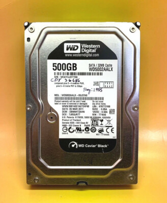 WD WD5002AALX 500GB, Internal, 7200 RPM, 3.5" Hard Drive, Storage, As ...