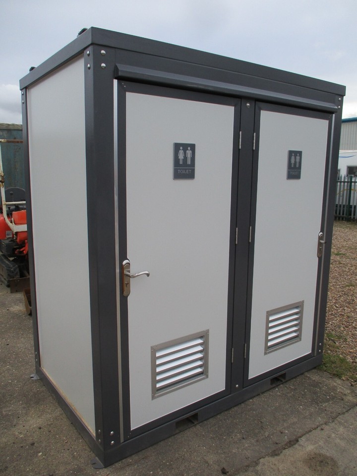 2.15m x 1.3m double toilet block secure shipping container delivery ...